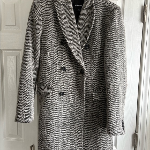 Express | Jackets & Coats | Express Herringbone Doublebreasted Coat ...
